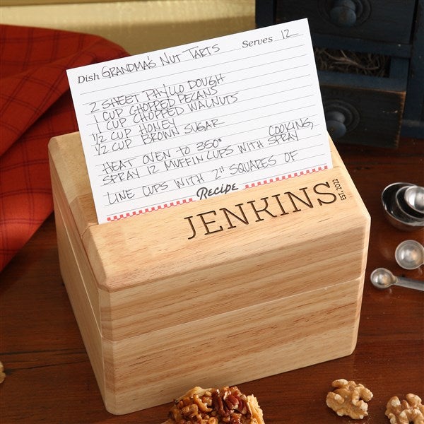 Personalized Recipe Box - Family Name Established