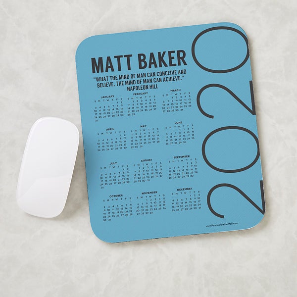 Personalized Calendar Mouse Pad - Calendar & Quote