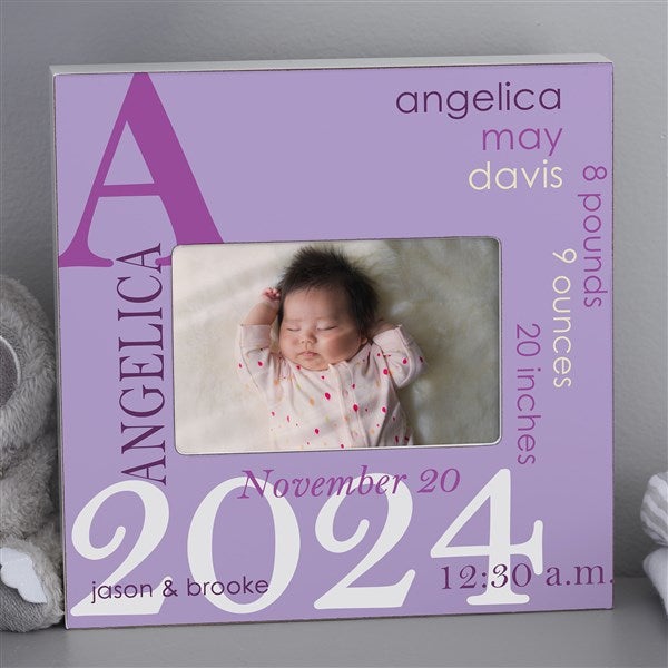 All About Baby Girl Personalized 4x6 Box Picture Frame