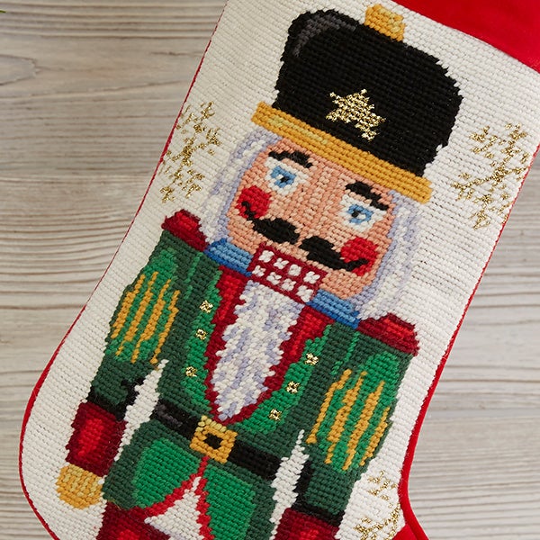 Personalized Needlepoint Christmas Stockings - Nutcracker