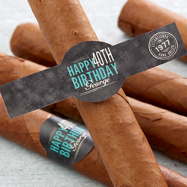 Personalized Birthday Cigar Labels - Vintage Age