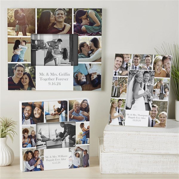 Printed Photo Collage Personalized 4x6 Tabletop Frame - Vertical