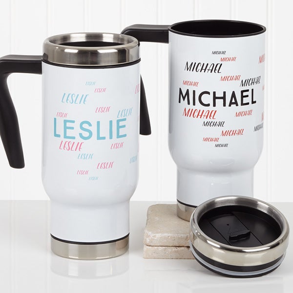 17755 - Hello! My Name Is Personalized 14 oz. Commuter Mug