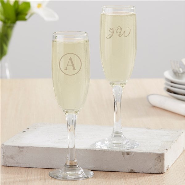 Personalized Champagne Glasses With Twisted Stem
