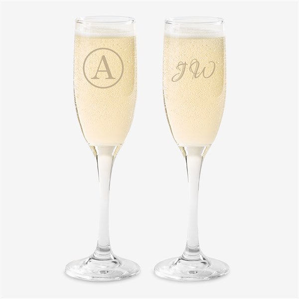 Personalized Champagne Glasses With Twisted Stem