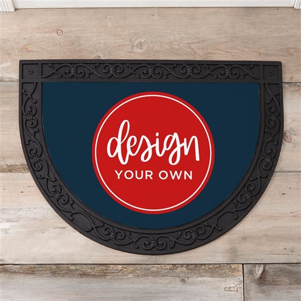 Design Your Own Personalized Half Round Doormat- Navy Blue