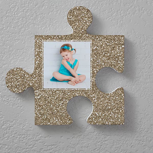 Personalized Photo Puzzle Piece Wall Decor - Textures