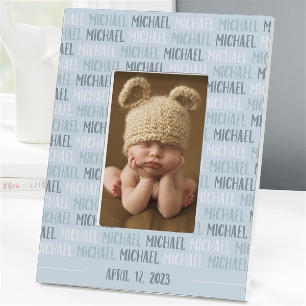 Modern Baby Boy Personalized 4x6 Tabletop Frame Vertical