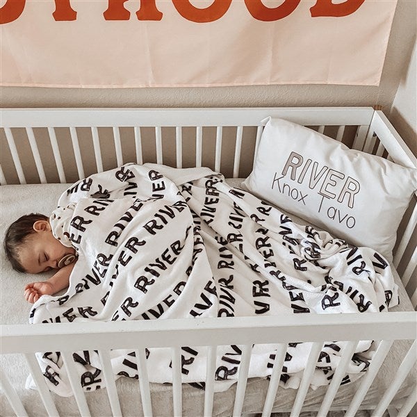 Playful Name Personalized 30x40 Fleece Baby Blanket