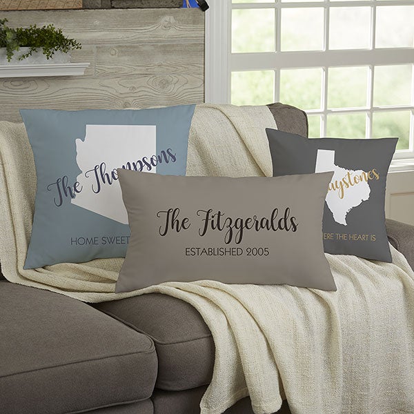State Pride Personalized Lumbar Throw Pillow