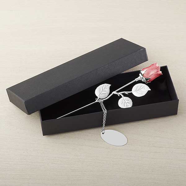 In Memory Of... Engraved Pink Keepsake Rose