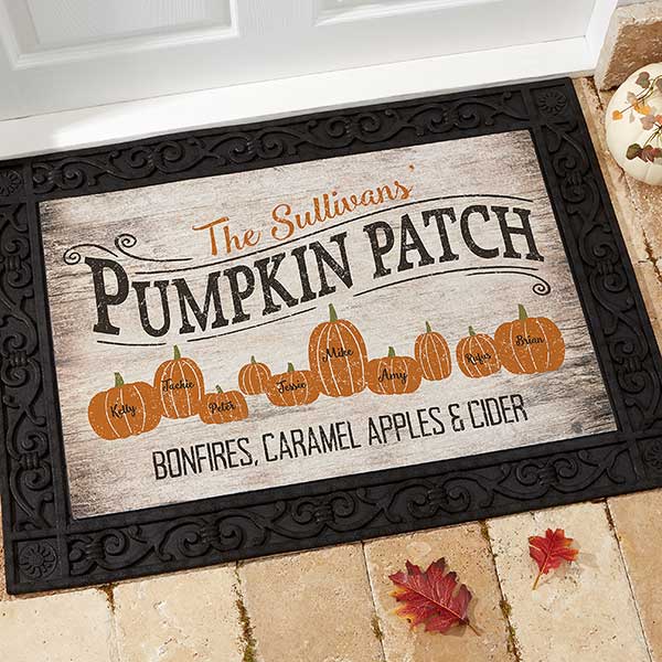 Personalized Halloween Doormats - Pumpkin Patch