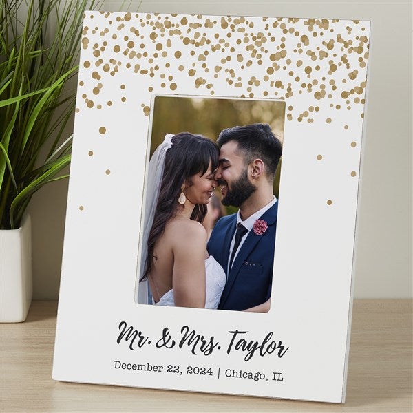 Sparkling Love Personalized Wedding 4x6 Tabletop Frame - Vertical
