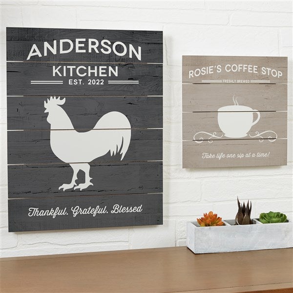 Personalized Wooden Slat Sign 16x20 Farmhouse Kitchen