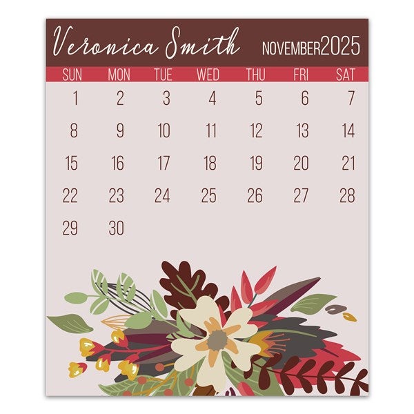 Personalized Desk Calendar - Modern Floral