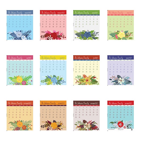 Personalized Desk Calendar - Modern Floral