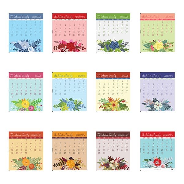 Personalized Desk Calendar - Modern Floral