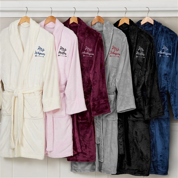 Mr. Embroidered Luxury Black Fleece Robe