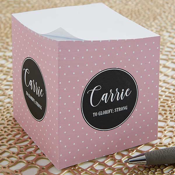 Personalized Sticky Note Cube - Name Meaning