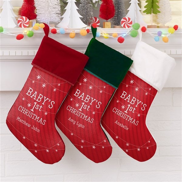 Baby's First Christmas Personalized Ivory Christmas Stocking