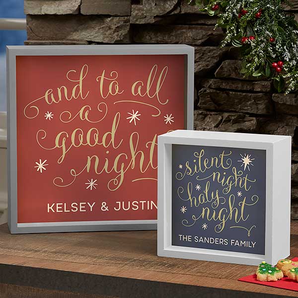 19468 - Silent Night Personalized LED Light Shadow Box