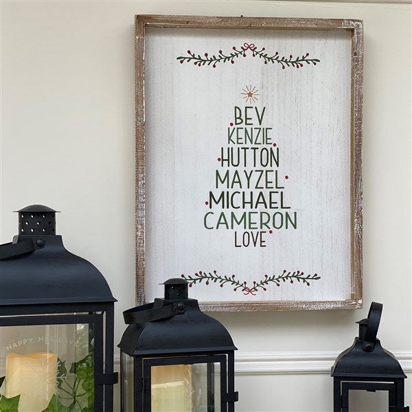 Family Christmas Tree 12x12 Personalized Framed Wall Art