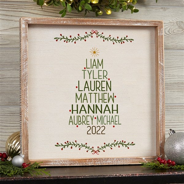 Personalized Framed Wall Art - Family Christmas Tree