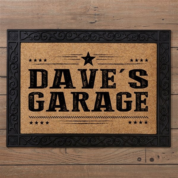 Personalized Coir Garage Doormat for Men