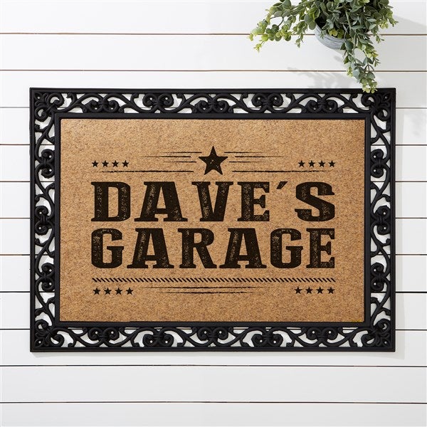Personalized Coir Garage Doormat for Men