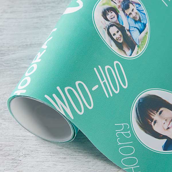 Family Photo Collage Personalized Wrapping Paper Roll