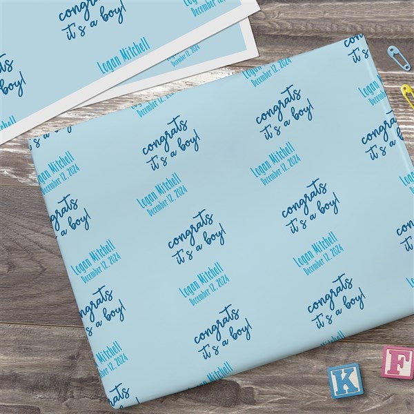 Personalized Baby Wrapping Paper - Step & Repeat
