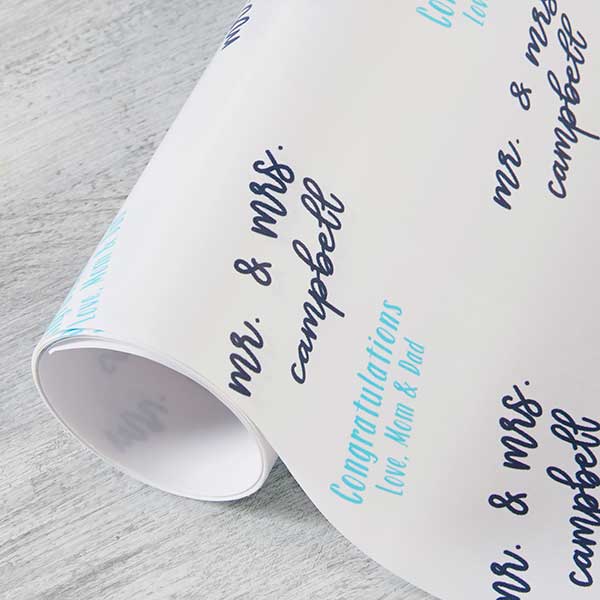 Step & Repeat Personalized Wedding Wrapping Paper Roll