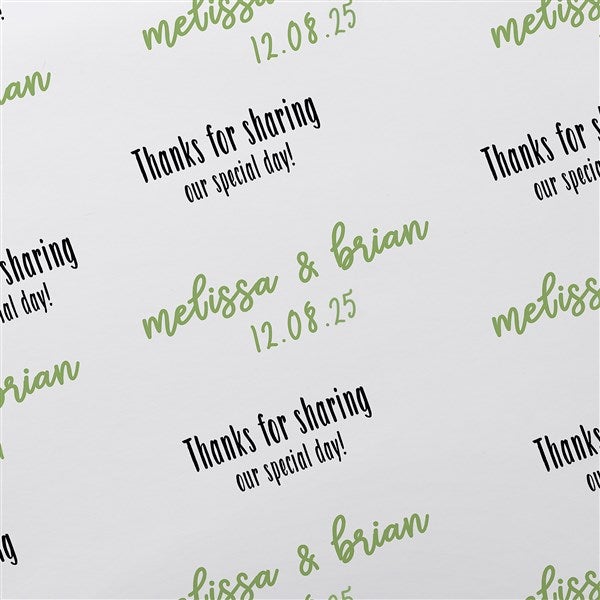 Personalized Wedding Party Wrapping Paper - Step & Repeat