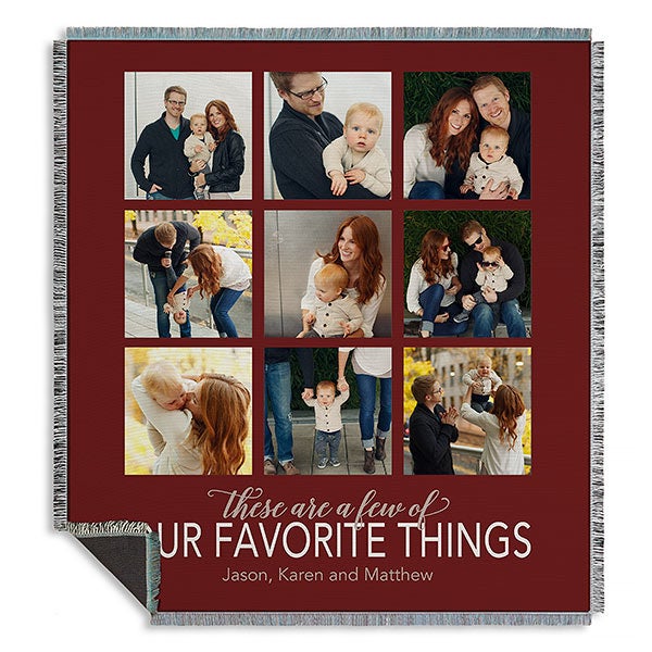 My Favorite Things Personalized Woven Photo Throw