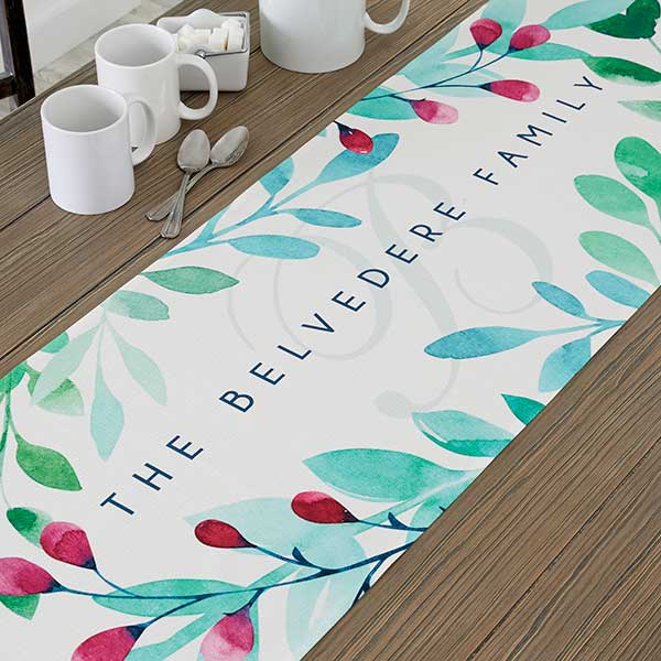 Spring Floral Personalized Table Runner