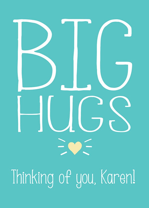 Big Hugs Personalized Greeting Card