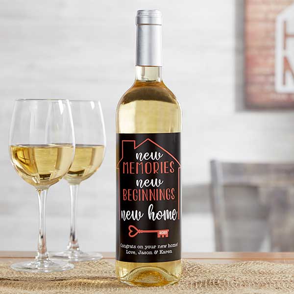 Personalized New Home Wine Bottle Labels