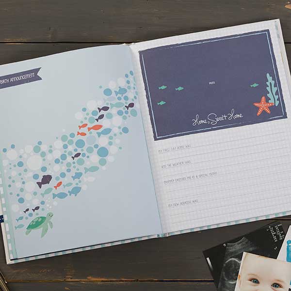 Personalized Baby Boy Memory Book - Under The Sea
