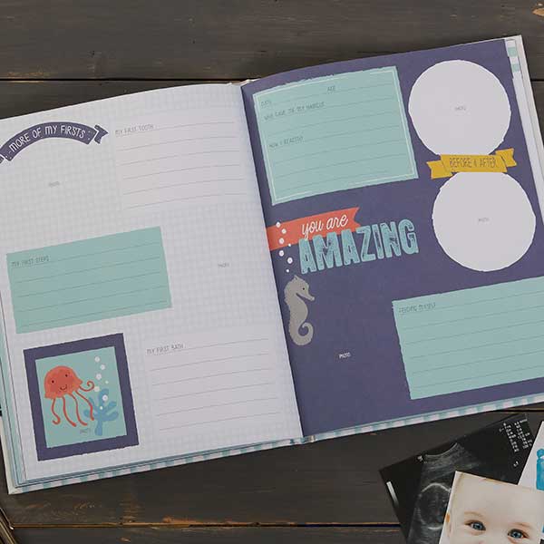 Personalized Baby Boy Memory Book - Under The Sea