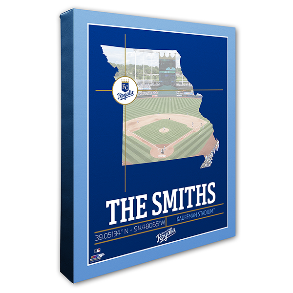 20705 - Kansas City Royals Personalized MLB Stadium Coordinates Canvas ...