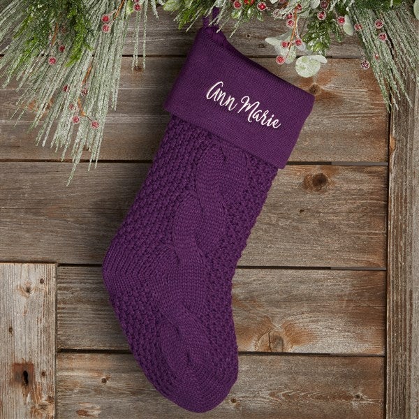 Red Cozy Cable Knit Personalized Christmas Stocking