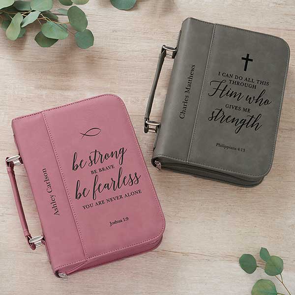 Heavenly Quotes Personalized Bible Cover - Pink