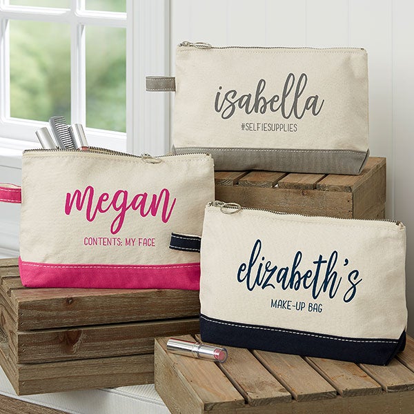 Scripty Name Personalized Makeup Bags
