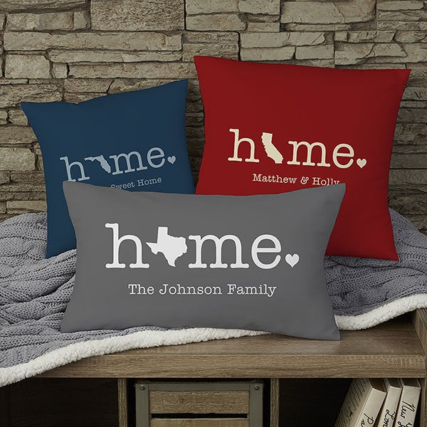 Home State Personalized Small Throw Pillow