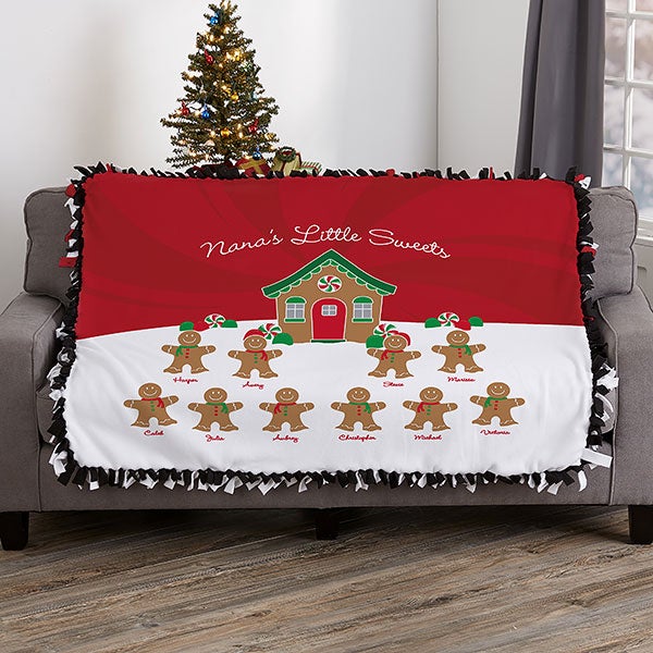 Gingerbread Family Personalized Blankets