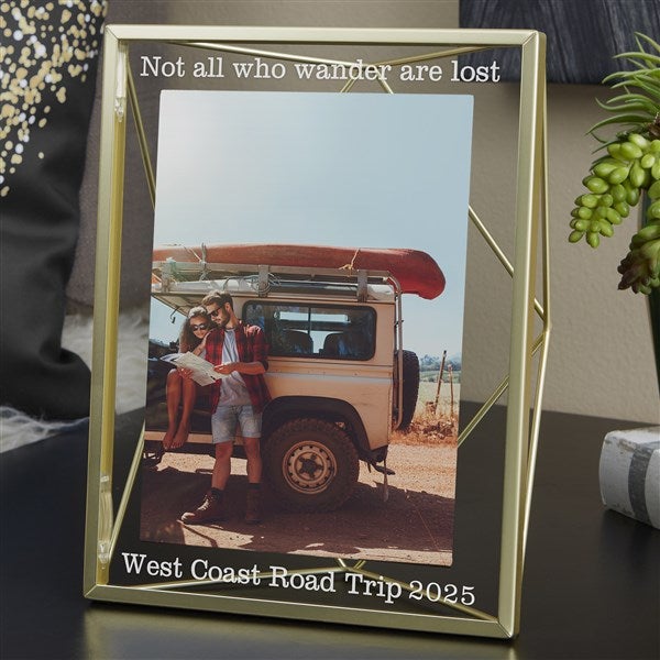 Favorite Travels Glass & Gold Engraved Photo Frame