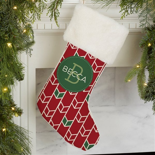 Geometric Pattern Personalized Christmas Stockings