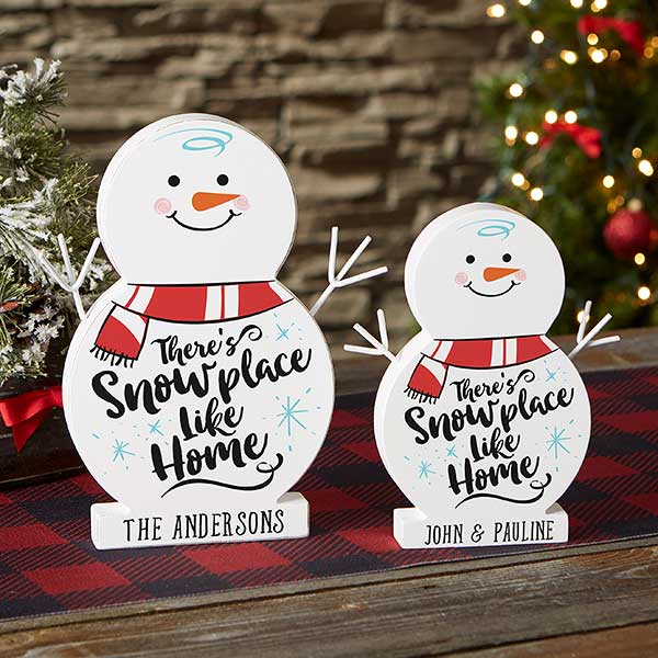 Snowplace Like Home Small Personalized Wood Snowman