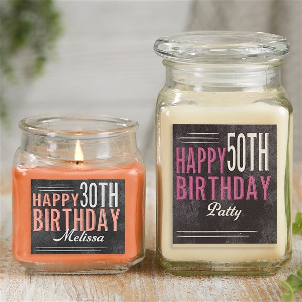 Vintage Birthday 10 oz Crystal Waters Scented Candle Jar