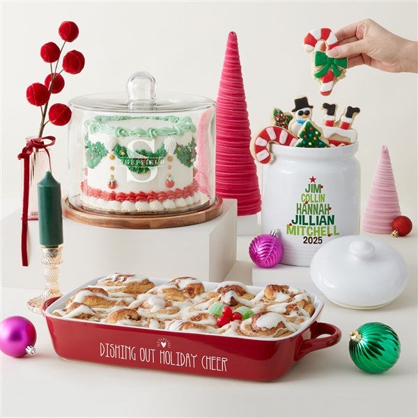 Christmas Family Tree Personalized Cookie Jar